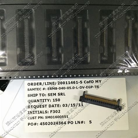 Automobile Connector Erm8 040 05 0 L Dv Taking Tr Samtec Samtec Miniature Pos 0 8 80 L Connector