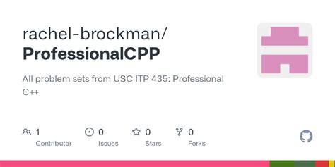 github rachel brockman professionalcpp all problem sets from usc itp