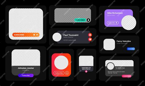 Premium Vector Big Set Of Subcribe Notification Illustrations Social Media Ui Concept In