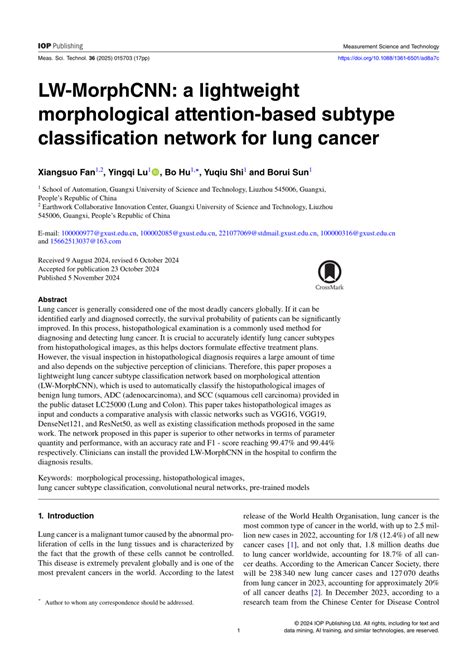 Lw Morphcnn A Lightweight Morphological Attention Based Subtype Classification Network For Lung