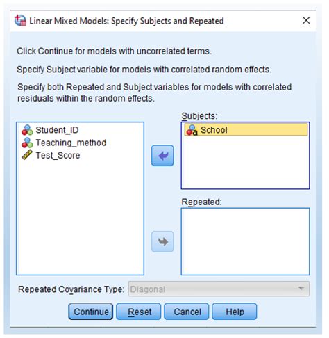 linear mixed models in spss