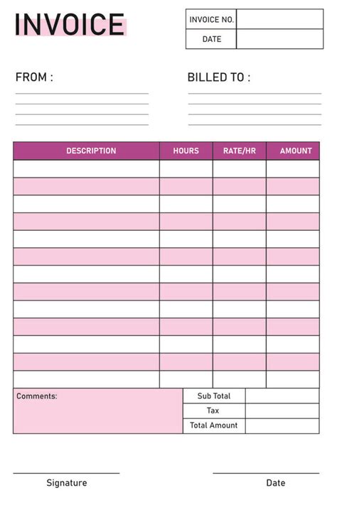 Free Printable Blank Invoice Template Pdf Invoice Template Invoice