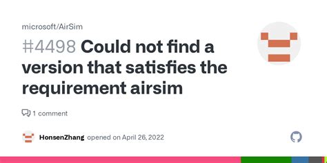 Could Not Find A Version That Satisfies The Requirement Airsim · Issue