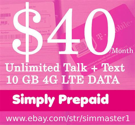 Купить Sim- карты , $40 + 10 4G Prepaid в интернет-магазине с Ebay с ...