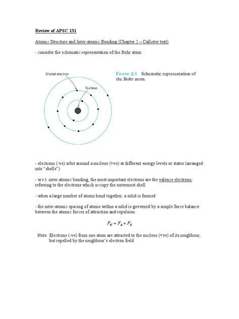 An In Depth Examination Of Atomic Structure Inter Atomic Bonding
