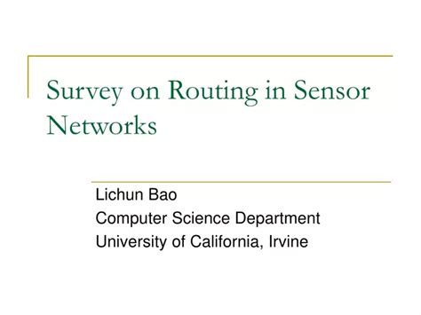 Ppt Survey On Routing In Sensor Networks Powerpoint Presentation Free Download Id9328518