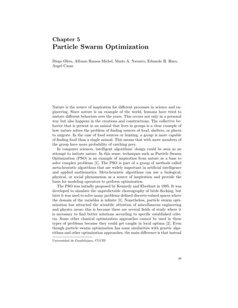 Pdf Particle Swarm Optimization
