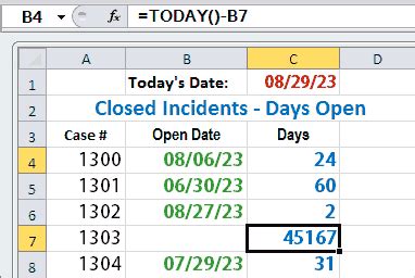 Subtracting Dates From Today S Date With Missing Dates
