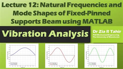 Vibration Analysis 12 Natural Frequencies And Mode Shapes Of Fixed Pinned Ends Beam Using