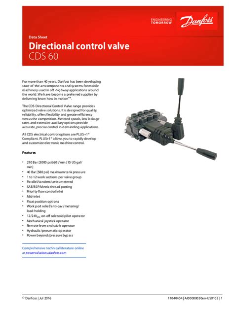 Danfoss Cds 60 Data Sheet Danfoss Cds 60 Data Sheet