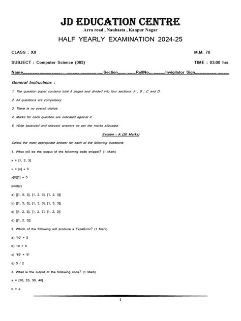 computer class 12th half yearly pdf computer programming computing