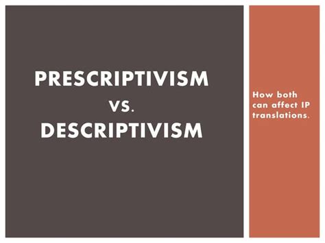 Prescriptivism Vs Descriptivism Pdf