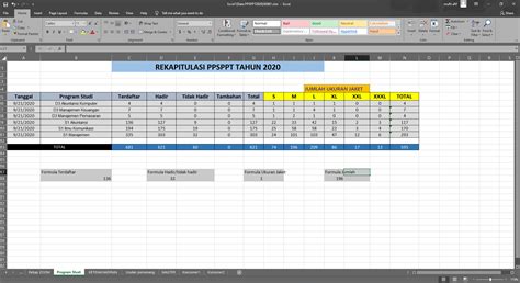 Perhitungan Dengan Formula Dan Fungsi COUNT Dan SUM Pada Excel