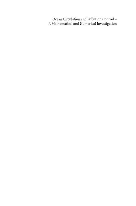Pdf Ocean Circulation And Pollution Control â€” A Mathematical And