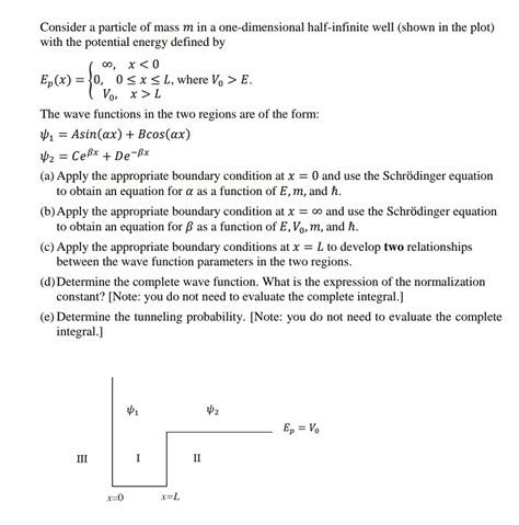 Solved Consider A Particle Of Mass M In A One Dimensiona