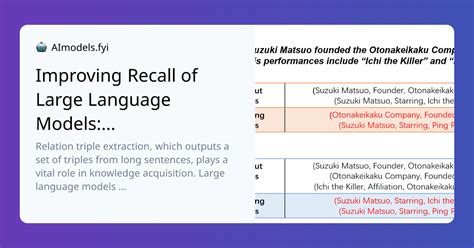 Improving Recall Of Large Language Models A Model Collaboration