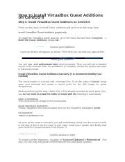 How To Install VirtualBox Guest Additions On CentOS Part Docx How To Install VirtualBox