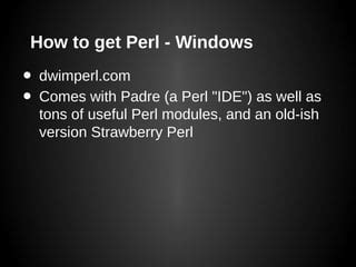 Introduction To Perl PPT