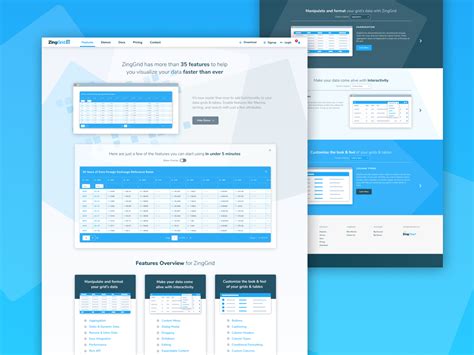 zinggrid features landing page by beto at zingsoft on dribbble