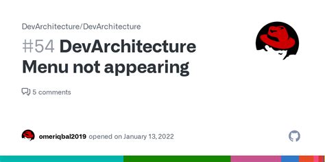 devarchitecture menu not appearing · issue 54 · devarchitecture