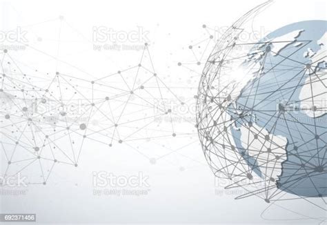 글로벌 네트워크 연결입니다 세계 지도 포인트와 라인 구성의 개념은 글로벌 비즈니스 벡터 일러스트 레이 션 3차원 형태에 대한 스톡 벡터 아트 및 기타 이미지 Istock