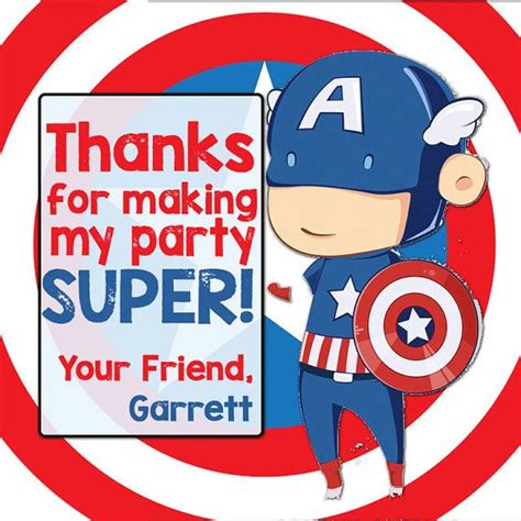 Captain America Thank You Tags