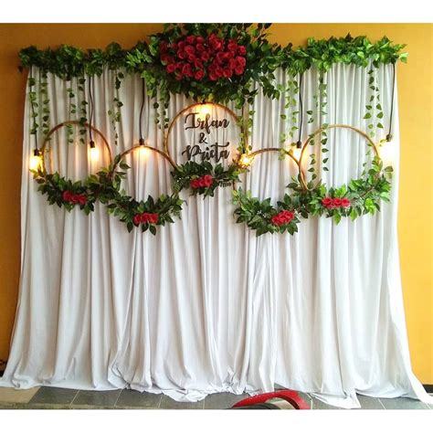 Jual Backdrop Tempel Tembok Dekorasi Lamaran Backdrop Akad