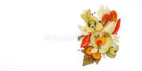 Assorted Fermented Vegetables Probiotics Healthy Food Vitamins Stock