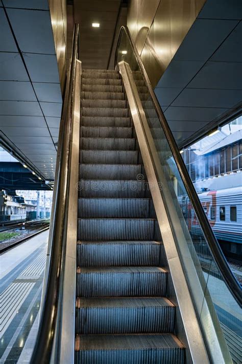 Escalator Room With Glass Stock Image Image Of Inside 339272913