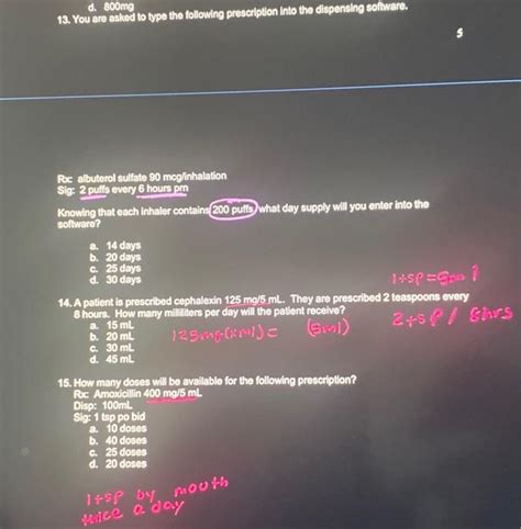 Solved You Are Asked To Type The Following Prescription Chegg