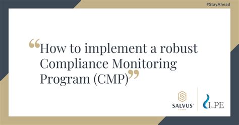 how to implement a robust compliance monitoring program cmp salvus