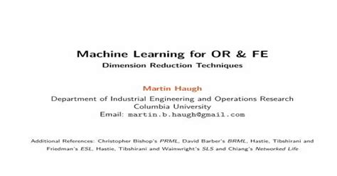 pdf machine learning for or and fe dimension reduction techniques