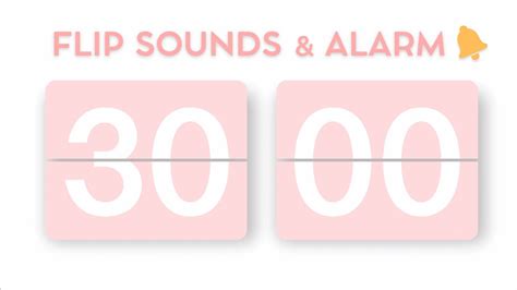 30 Minute Timer｜aesthetic Flip Clock Countdown Pink And White 🤍｜alarm