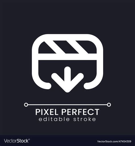 Import Video File Pixel Perfect White Linear Ui Vector Image
