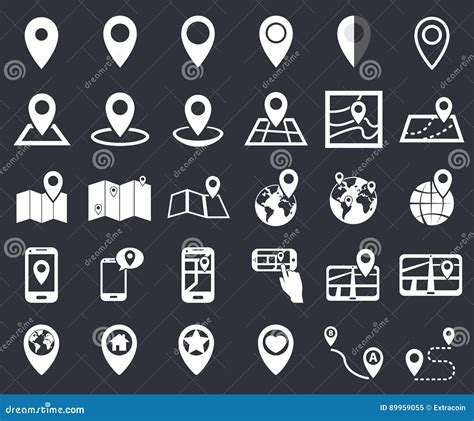 Map Pointer Icon Set Gps Location Navigation Marker Stock Vector