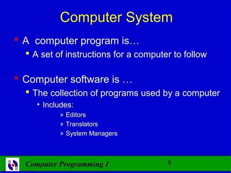 Computer Programming Lecture 1 Ppt Programming Languages Computing