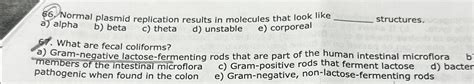 Solved Normal Plasmid Replication Results In Molecules That