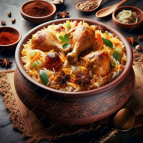 Premium Photo Dum Handi Chicken Biryani Is An Earthen Or Clay Pot