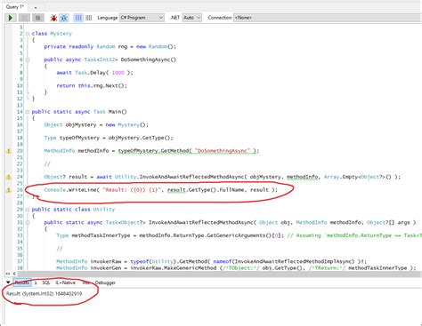 C Awaiting A Reflected Method Where The Return Type Is Only Known At