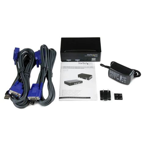 Startech 2 Port Professional Usb Kvm Switch Kit With Cables Sv231usb Mwave