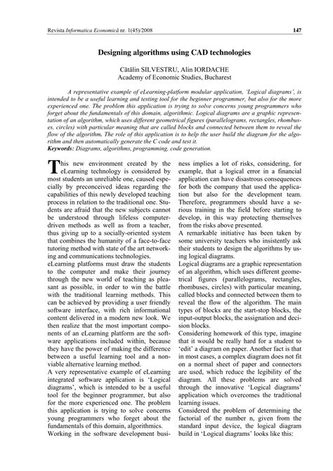 Pdf Designing Algorithms Using Cad Technologies