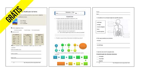 Fichas Gr Tis Para Ano Ensino B Sico Download Imprimir