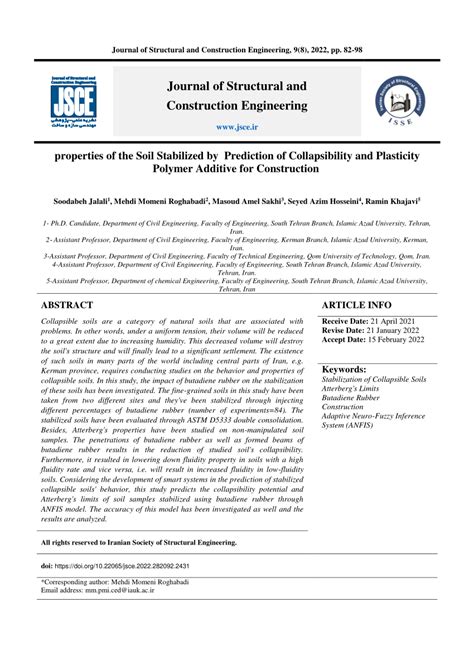 Pdf Prediction Of Collapsibility And Plasticity Properties Of The