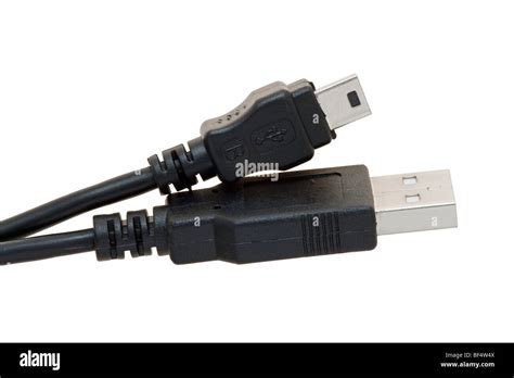 USB Plugin Cable Macro On White Background Stock Photo Alamy