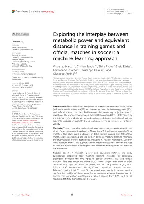 PDF Exploring The Interplay Between Metabolic Power And Equivalent
