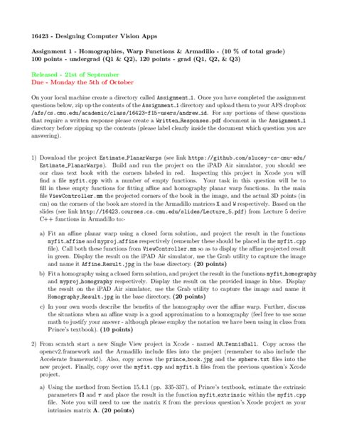 Fillable Online Basic Concepts Of The Homography Explained With Code