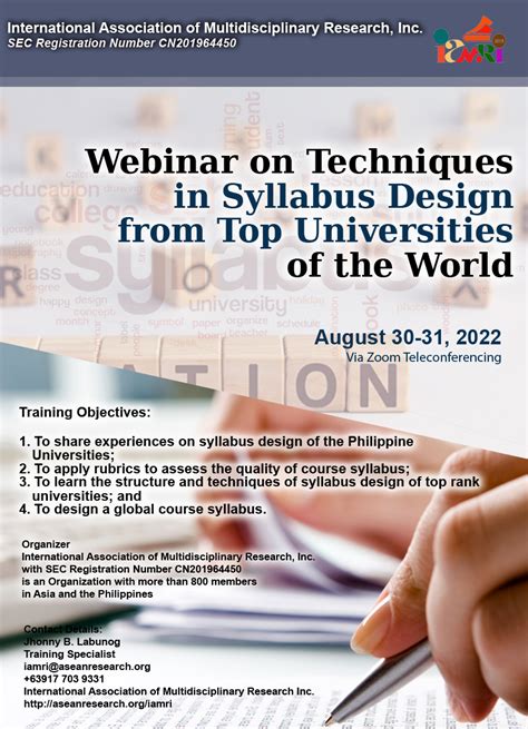 Asean Research Organization Techniques In Syllabus Design From Top Universities Of The World