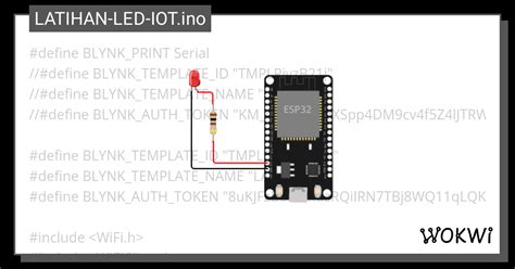 LATIHAN LED IOT BLYNK Ino Copy Wokwi ESP STM Arduino Simulator