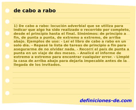 significado de de cabo a rabo