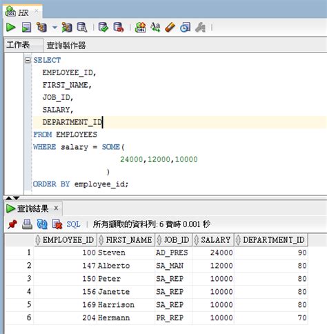 Java程式教學甘仔店 Oracle SQL SOME的用法教學